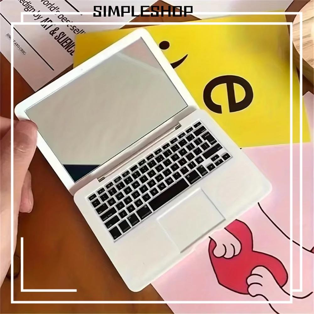 SIMPLESHOP กระจกแต่งหน้า, กระจกคอมพิวเตอร์ขนาดเล็กรูปทรงแล็ปท็อปแบบพับได้, กระจกพกพาแบบพกพา ...