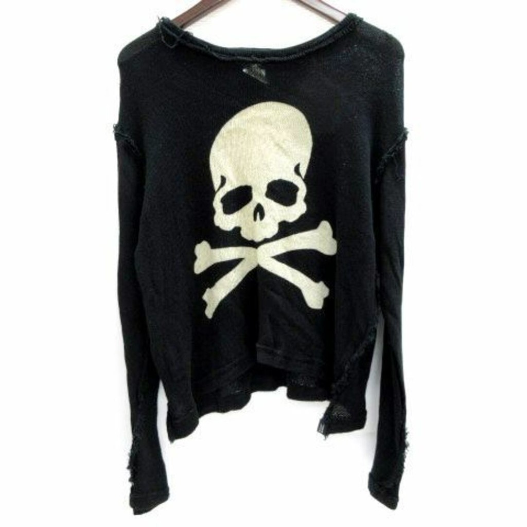 Mastermind Sweater Low Gauge Knit Skull Cut Off S Black ส่งตรงจาก ...