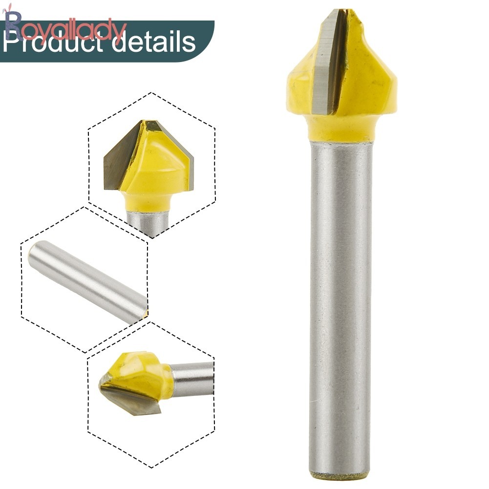 [7/22 Royallady คุณภาพสูง] 90 องศา V-shaped Flat Head Router Bit งานไม้ ...
