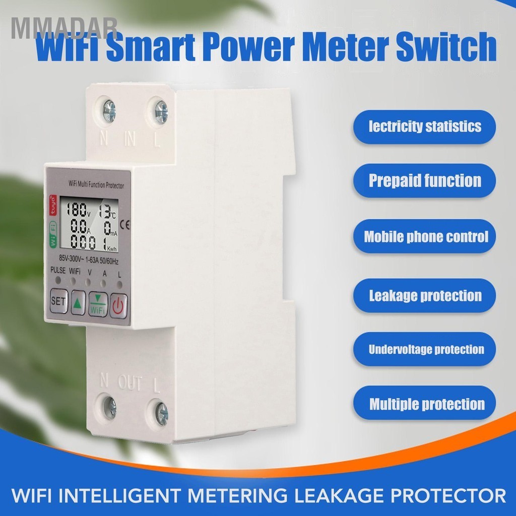 MMADAR WiFi Smart Power Meter สำหรับ Tuya Energy Circuit Breaker MULTI FUNCTION Protector พร้อม ...