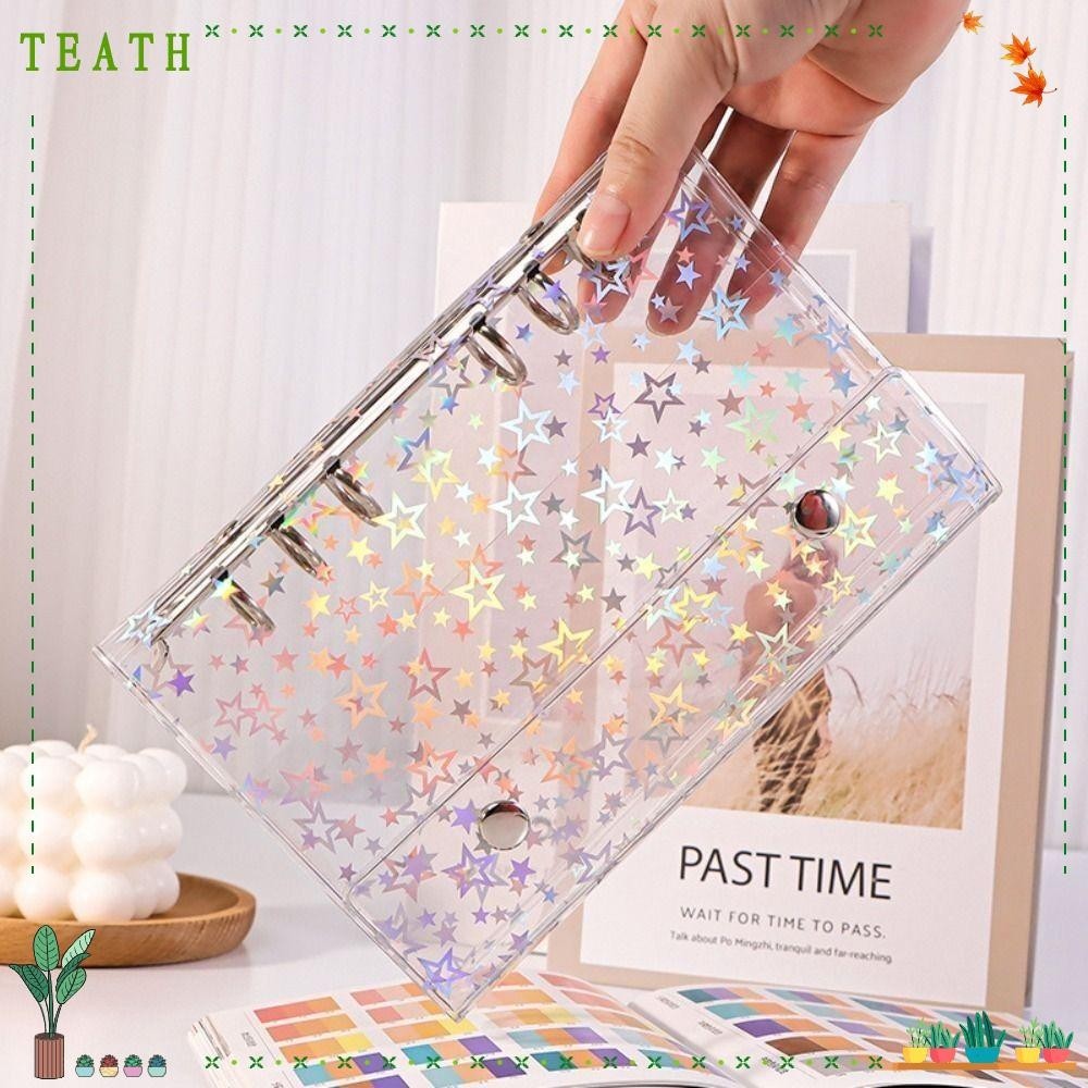 Teath ปกสมุดหลวม, A6/A7/M5 พราวดาวหนังสือคลิป,แบบพกพาใสโน๊ตบุ๊ค PVC หลวม Leaf Binder | Shopee ...