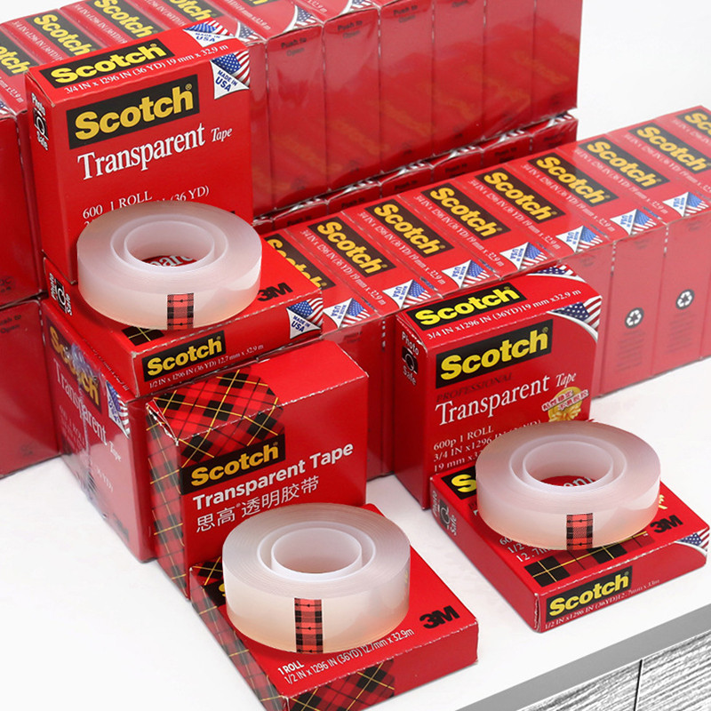 3m Scotch เทปใส 600 เทป 600P Ink Adhesion Test Tape ม้วนใหญ่ 19/12.7 ...