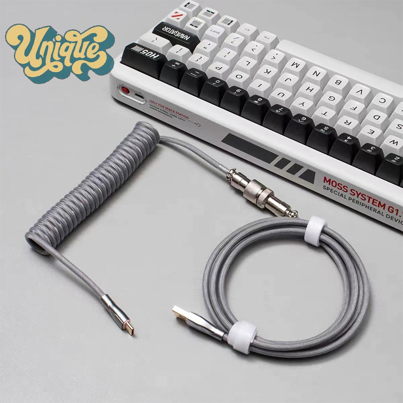 (Unique) 1.8m Type C Mechanical Keyboard Coiled Cable USB Keyboard Wire ...