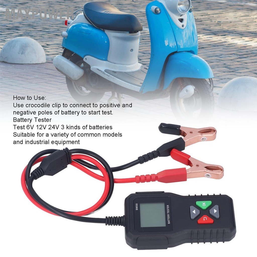 Maxpower เครื่องทดสอบแบตเตอรี่ 6V 12V 24V 3 in 1 Professional ยานยนต์ ...