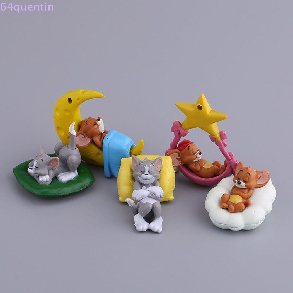 Quentin Tom & Jerry ตัวเลขการกระทํา PVC 5 ชิ้น/เซ็ตตุ๊กตาของเล่น Tom ...