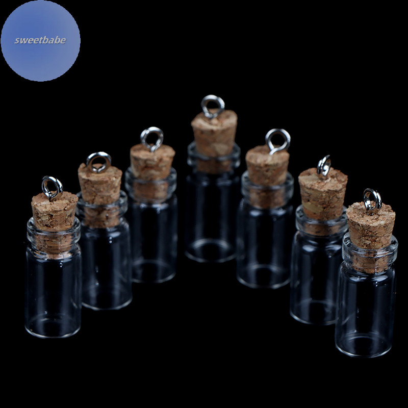 Sebabe 10 ชิ้นมินิขวดแก้วขนาดเล็ก Vials Cork ขวดแก้ว Multi Usage Cork ...