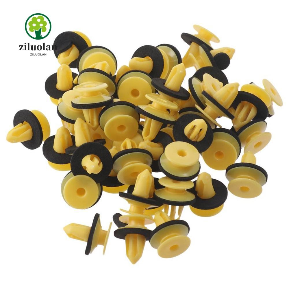 ซิลูโอแลน 50ชิ้น คลิปรีเทนเนอร์, ไนลอนสีเหลืองแผงประตูคลิปยึด, ชิ้นส่วน ...