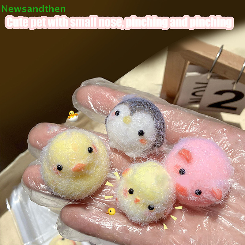 Newsandthen 1PC Miniature Chick หมูสัตว์บรรเทาบีบของเล่น Sticky Squishy ...