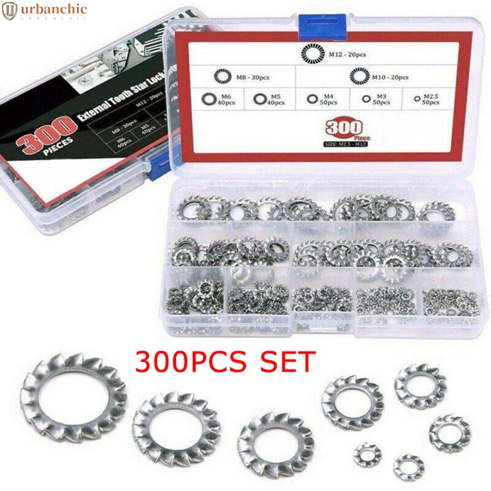 ชุดเครื่องซักผ้า Tooth Lock External Star Assortment Kits Silver 300 ...