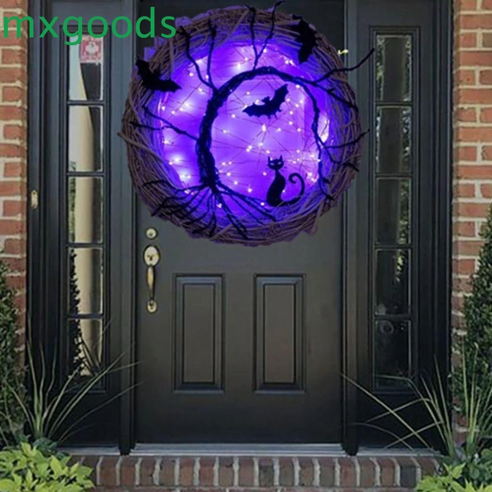 Mxgoods พวงมาลาในหวายมืดสยองขวัญเรืองแสงพรรคซัพพลายเครื่องประดับจี้ประตูตกแต่งบ้านฮาโลวีนสร้าง ...