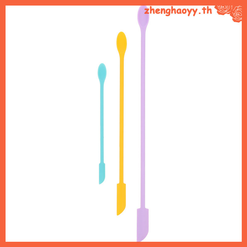 3 ชิ้นไม้พายซิลิโคน Mini Jar Scraper ซิลิโคนครีมชีส Double Jam เบเกอรี่ ...