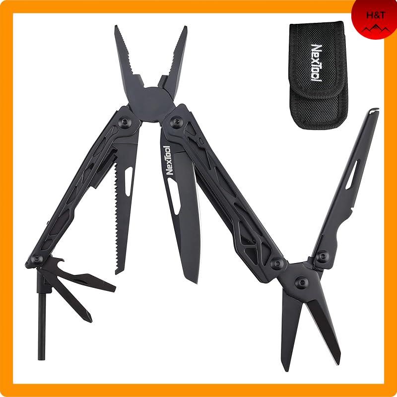 NexTool BlACK K2 Multi-tool 11 in 1 includes a folding pen, radio pliers, standard pliers, wire ...