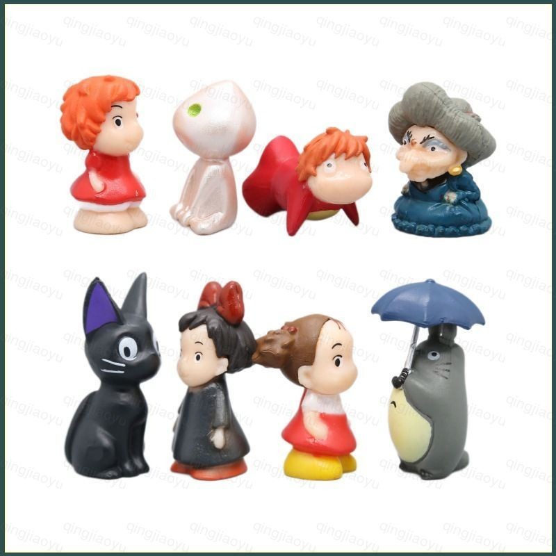 HQ2 8 ชิ้น Ponyo บน Cliff Action Figure Ponyo Totoro Zeniba Ogino ...