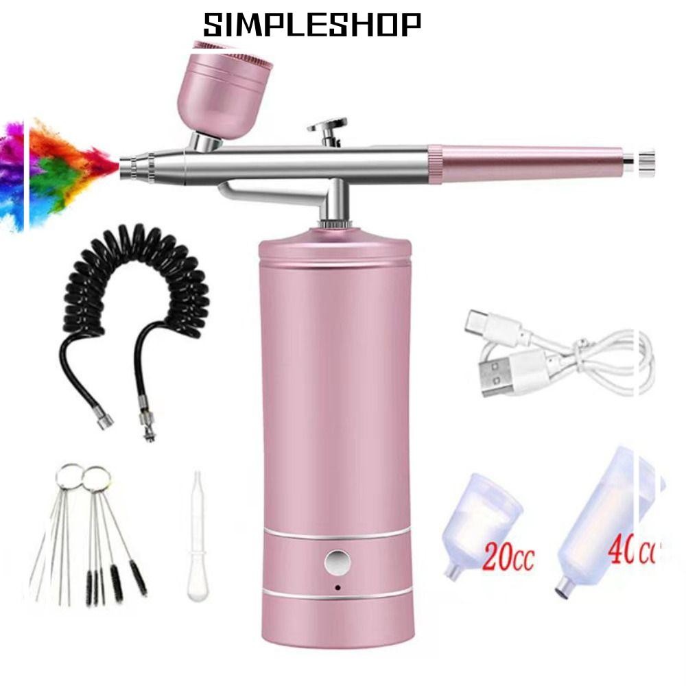 SIMPLESHOP Airbrush Nail Art Compressor, Handheld 360KPA Air Brush, 2 รุ่น USB ชาร์จ Nano Oxygen ...