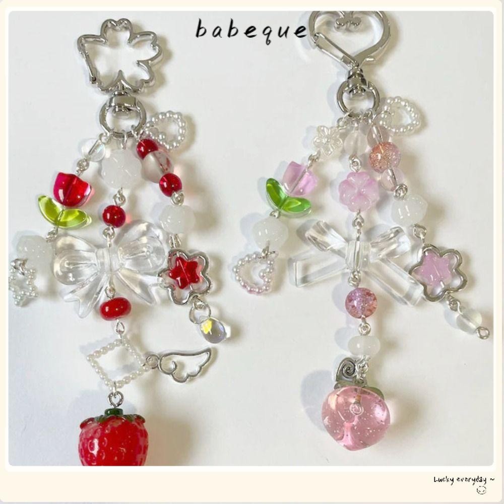 พวงกุญแจ BABEQUE น่ารักสไตล์ Y2K กับ charm สตรอเบอร์รี่พีชและ Kawaii ...