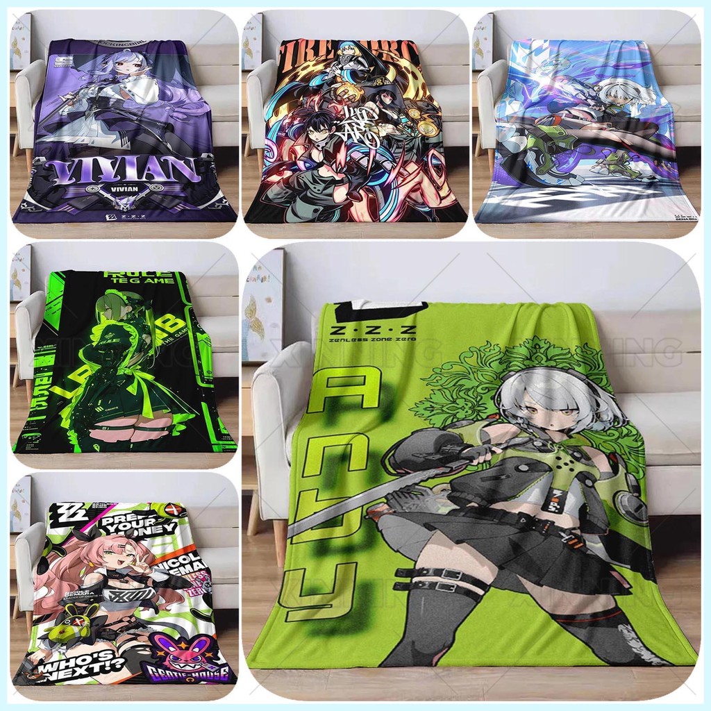Zenless Zone Zero Gamer ผ้าห่มสําหรับวัยรุ่น Flannel Texture นุ่มและบาง ...