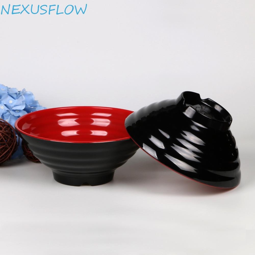 NEXUSFLOW ชามสลัดผลไม้, แหวนลายสไตล์ญี่ปุ่นชามราเมน, เมลามีนในครัวเรือนฤดูใบไม้ร่วงทนความร้อนชาม ...
