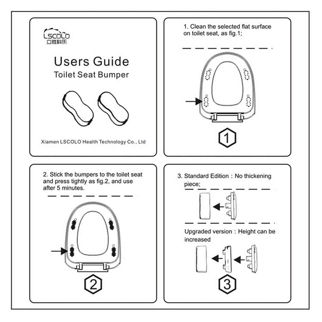 4 ชิ้น Universal ปะเก็นที่นั่งชักโครก Self-กาว Bidet บัฟเฟอร์ Spacers ...
