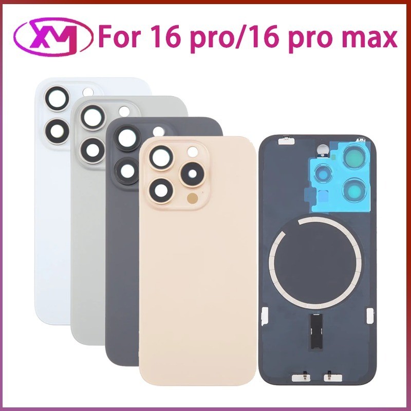 สําหรับ ip 16 pro และ 16 Pro Max ฝาหลังแบตเตอรี่พร้อมกรอบกลางเคส ...