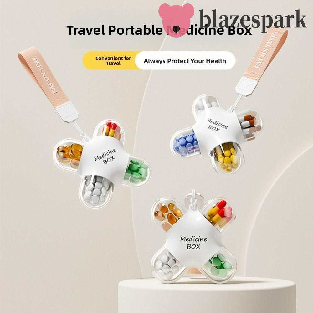 BLAZESPARK กล่องยารายสัปดาห์,โปร่งใสแบบพกพากรณียา,กล่องยาแยกกันน้ําพร้อม Pendent สะดวก Mini Pill ...