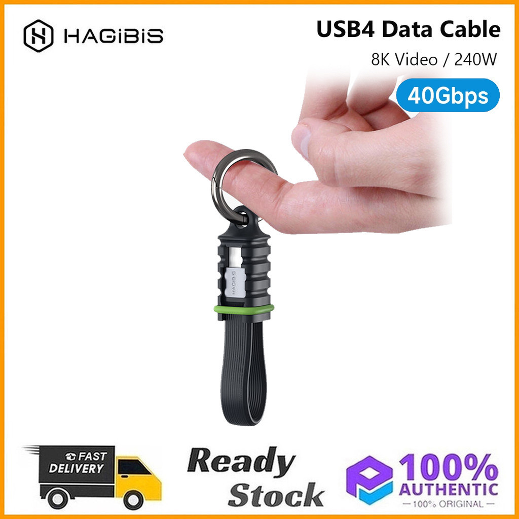 Hagibis USB4 Data Cable พร้อมชุดคลิป 40Gbps USB C ถึง Type C สายสั้นแบบ ...