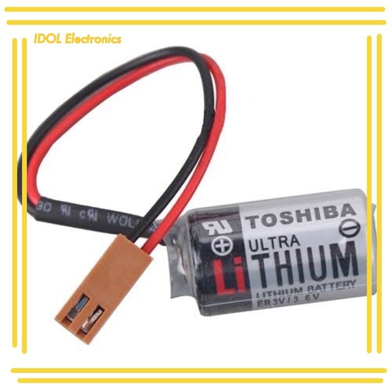 ราคาถูก! แบตเตอรี่ลิเธี่ยม TOSHIBA ER3V/3.6V Lithium Battery 1/2AA ...
