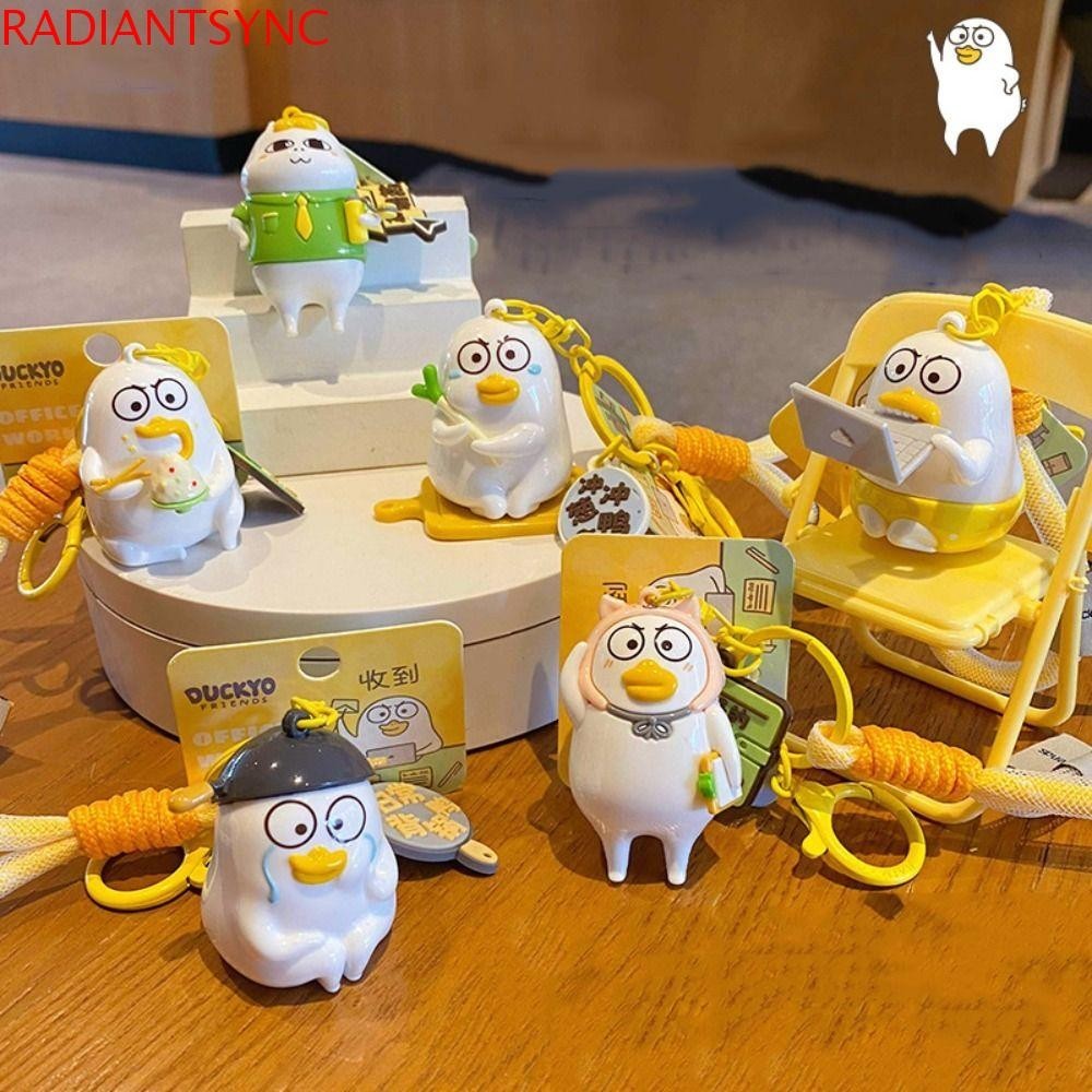 Radiantsync ทํางานเป็ดพวงกุญแจ, PVC กระเป๋าจี้ชุด Tie ตุ๊กตาเป็ดพวงกุญแจ, Creative Worker Hard ...