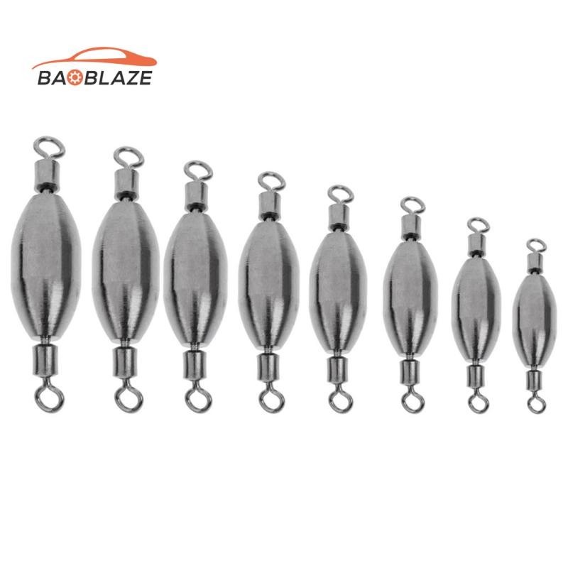 [Baoblaze] 10 ชิ้นทองแดง Quick Sinker ตกปลาหมุน Rolling Barrel Swivels ...