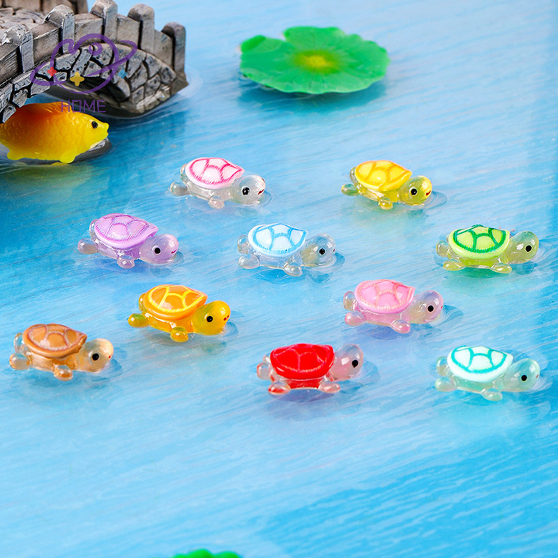 [mayhome] 10 ชิ้น Mini Turtles Luminous เครื่องประดับตัวเลขขนาดเล็กเต่าขนาดเล็ก Micro ภูมิทัศน์ ...