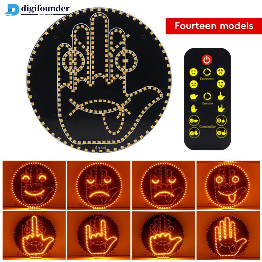 Digifounder 1 ชิ้น LED รถ Finger Expression Light พร้อมรีโมทคอนโทรลแสง ...