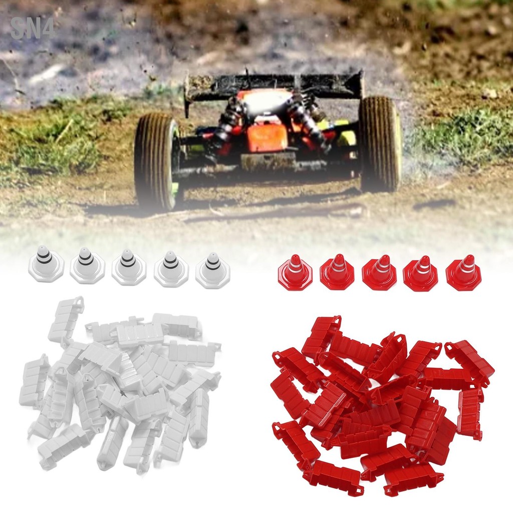 SN4 50 ชิ้น RC Car Racing Road Barrier พลาสติกแบบพกพา 10 Traffic Cones ...