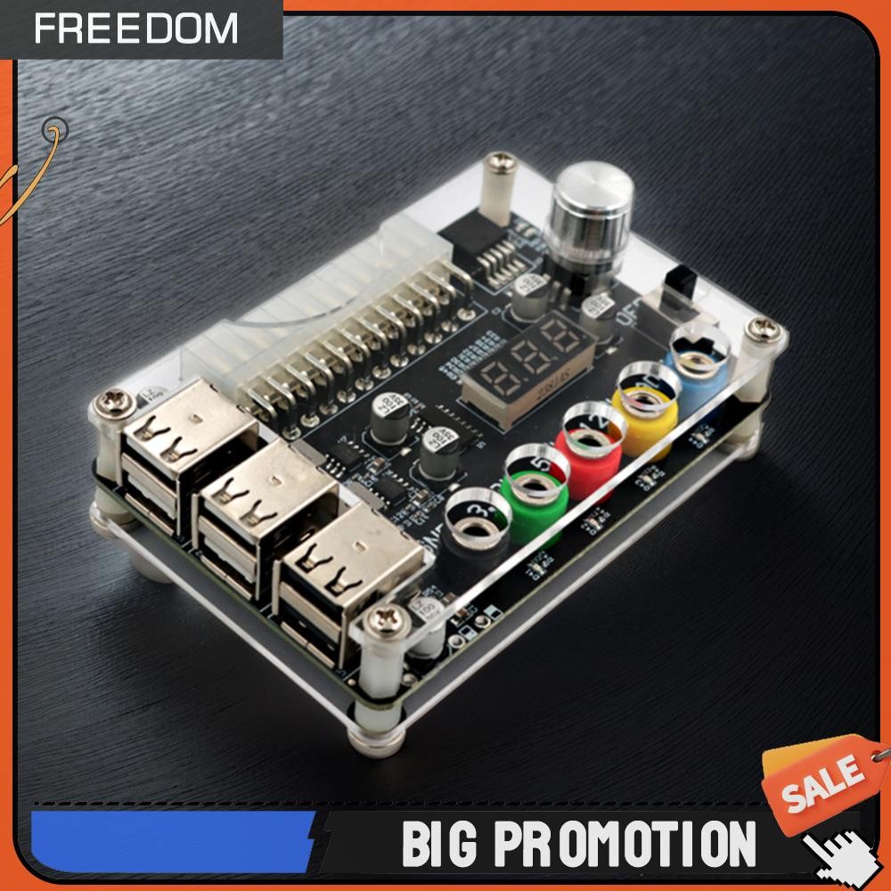 24pin ATX Power Supply Breakout Board ปรับแรงดันไฟฟ้าลูกบิด 6 พอร์ต USB ...