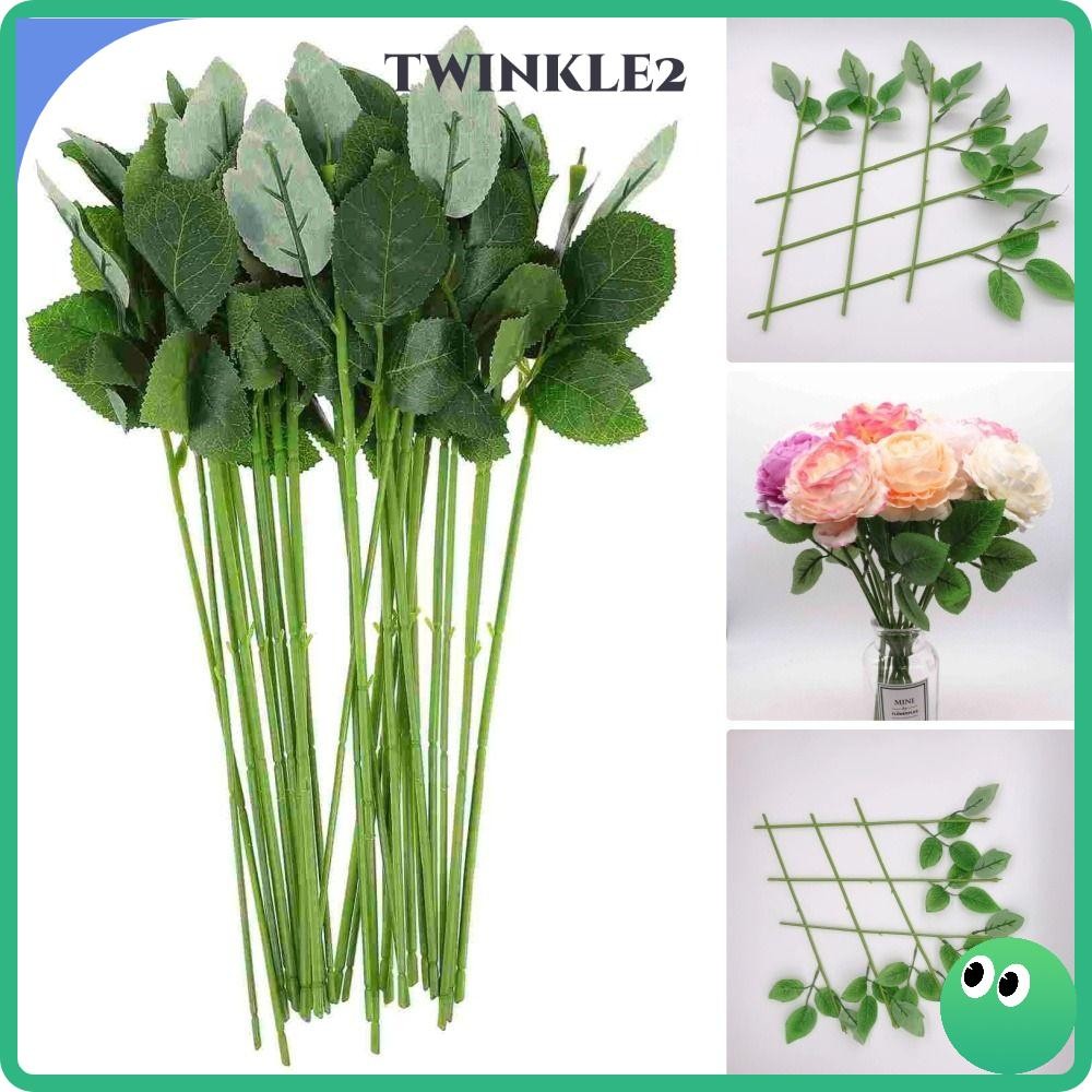 Twinkle 10 ชิ้นดอกไม้ Stick Rod, 33 ซม.ใบประดิษฐ์ดอกไม้ปลอม Stem, ทนทาน ...
