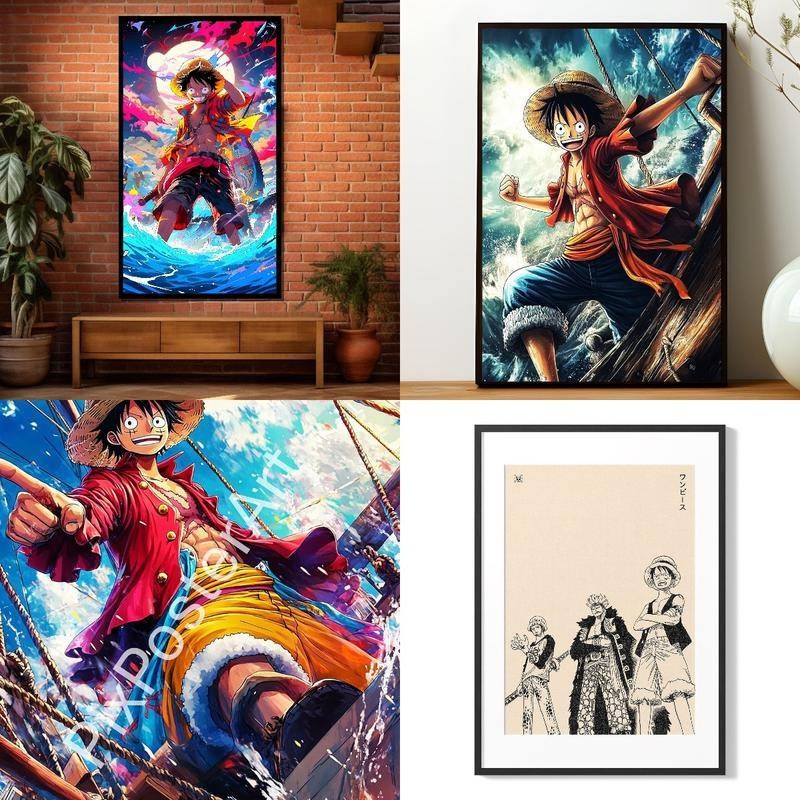 โปสเตอร์วันพีซ Monkey D. Luffy wall art โปสเตอร์ของขวัญ Luffy one piece ...