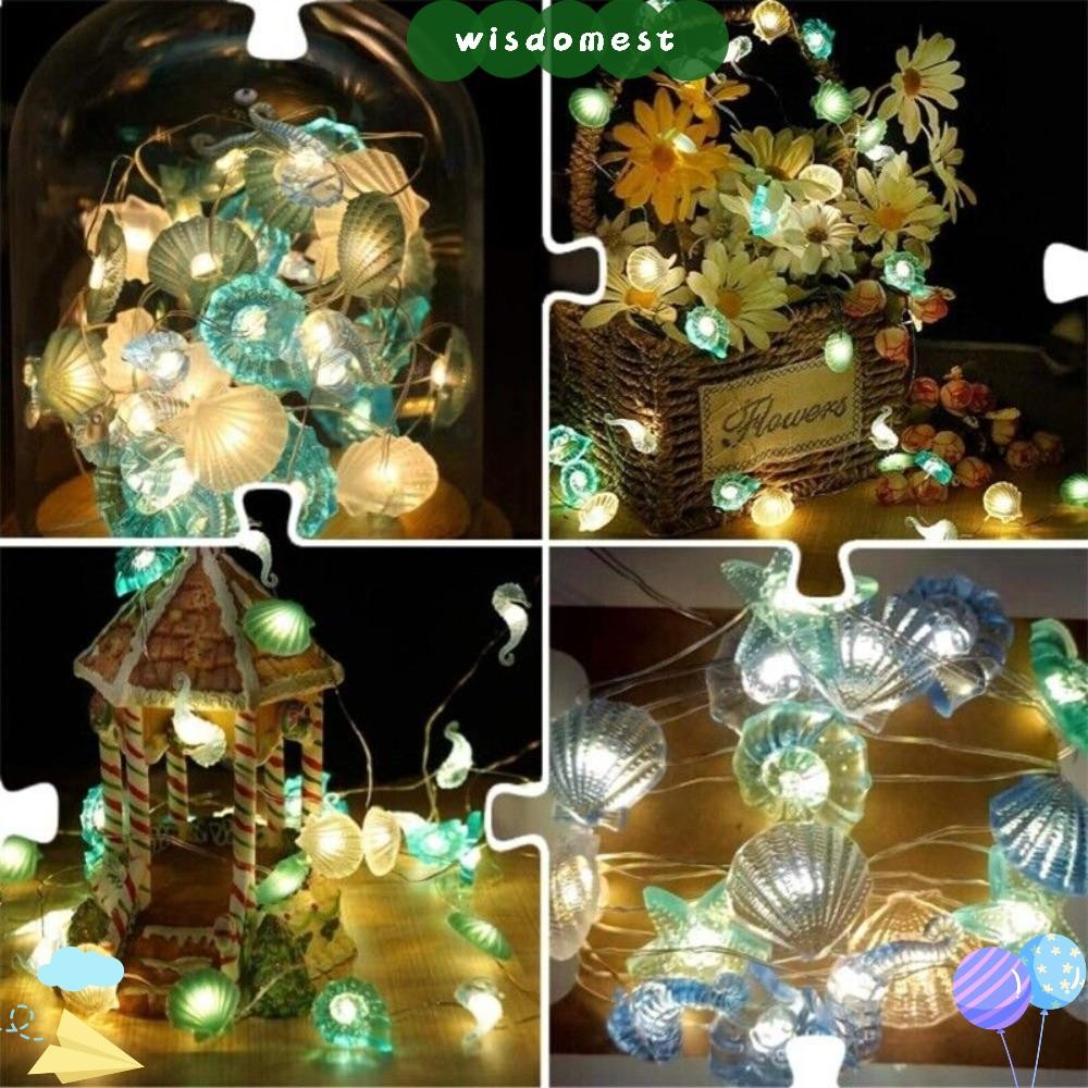 Wisdomest String Lights, Ocean Series โคมไฟพลาสติก Shell ไฟ LED, กล่อง ...