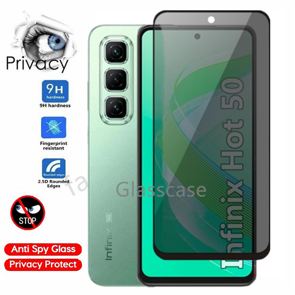 2 ชิ้นความเป็นส่วนตัวป้องกันหน้าจอกระจกนิรภัยสําหรับ infinix Hot 50 i ...
