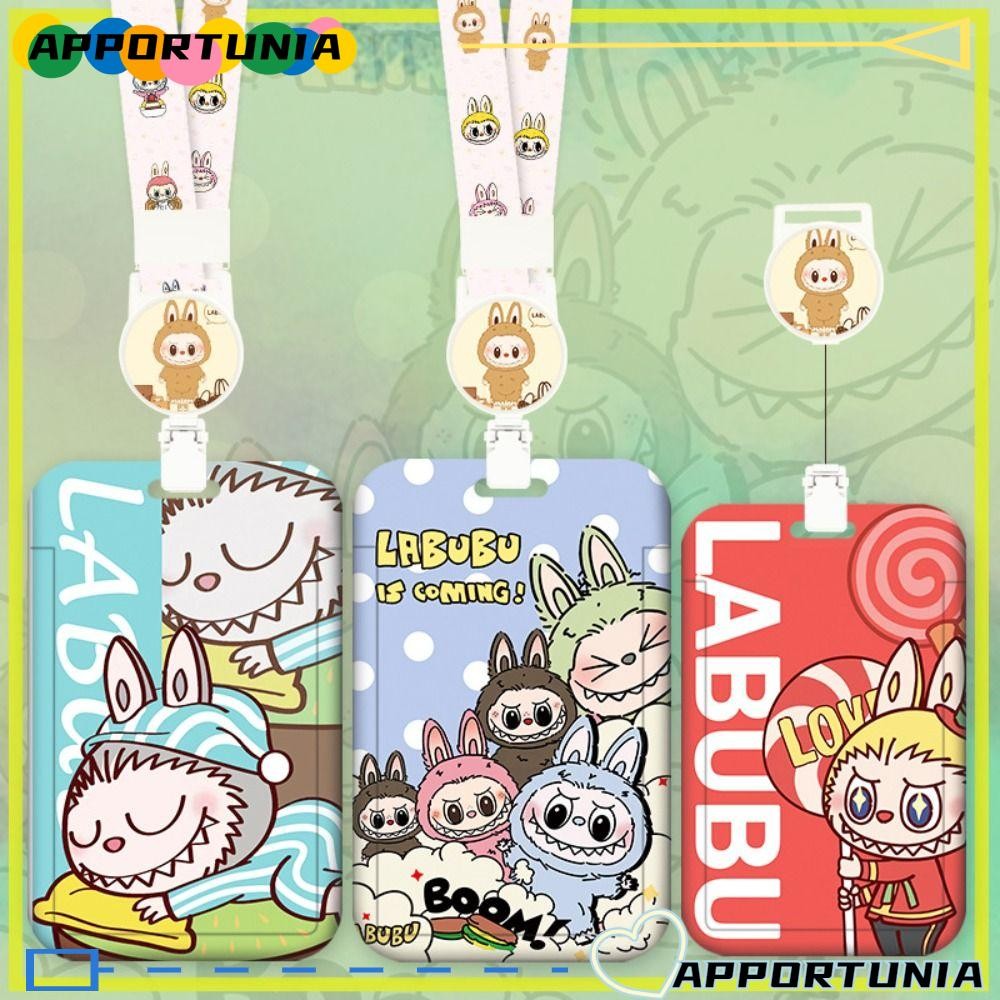 Apportunia Labubu Card Sleeve, Push Pull PVC Slide Cover Sleeve, Cute ...