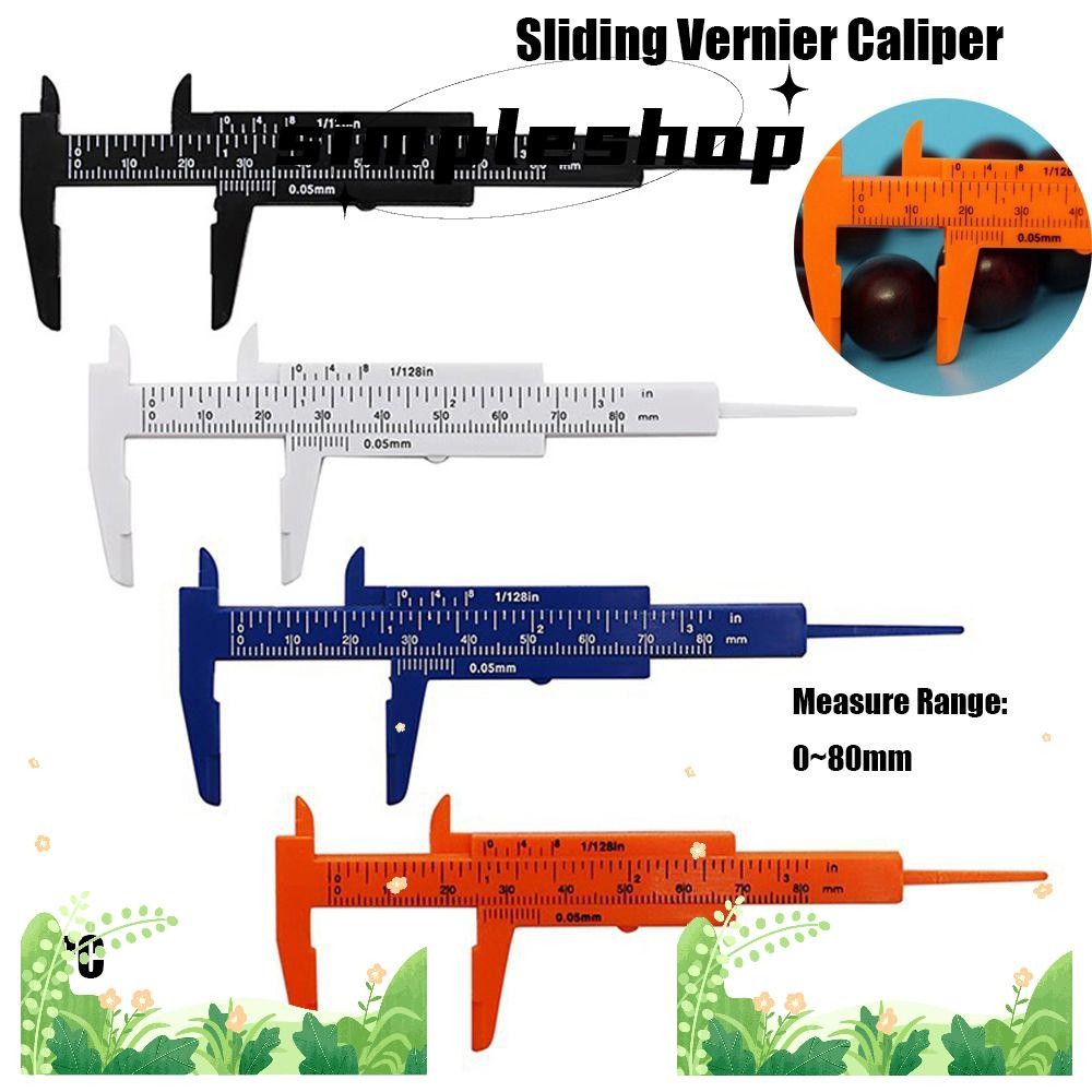 SIMPLESHOP ช่วงการวัด 0 ~ 80 มม. Vernier Caliper ไม้บรรทัดพลาสติก Mini การวิเคราะห์รูรับแสงความ ...