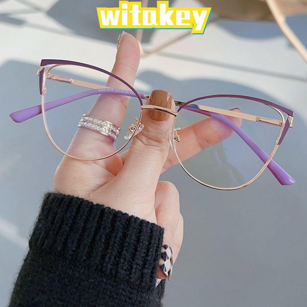 WITAKEY แว่นตาสแควร์, Ultralight Blue Blocking Anti-Blue Light แว่นตา,โลหะแบบพกพา Eye Protection ...