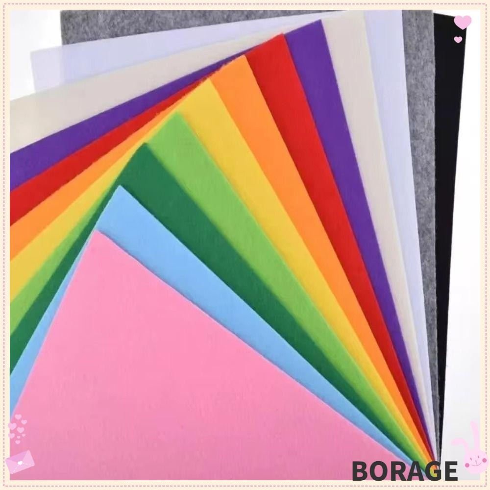 BORAG 40 ชิ้นผ้าไม่ทอ, 1 มม.หนาหัตถกรรมรู้สึกผ้าแผ่น,คุณภาพสูงสแควร์ที่มีสีสันทนทานเย็บปักถัก ...