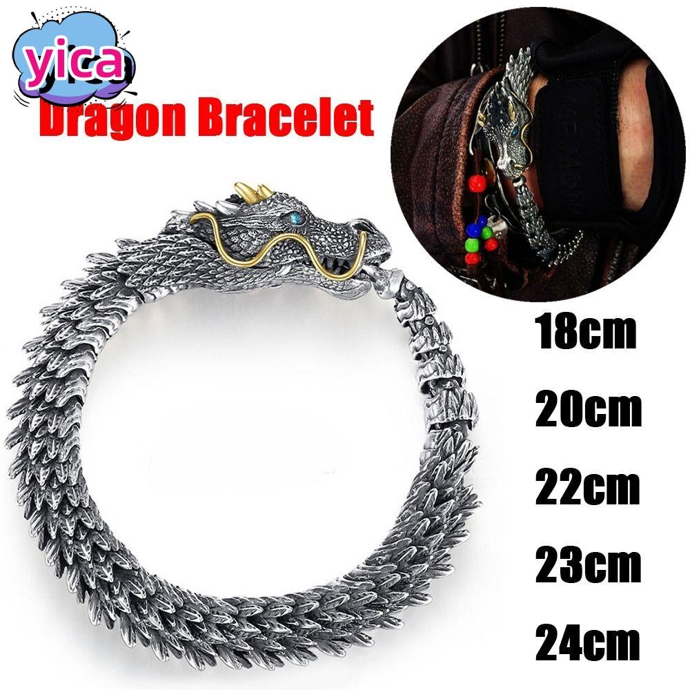 YICA สายรัดข้อมือแบบสามมิติ สร้อยข้อมือสไตล์มังกร สำหรับผู้ชาย trend ...
