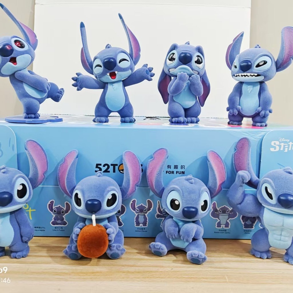 Stitch 52TOYS Disney Stitch Cute Series Flocking Mystery Box Stitch ...