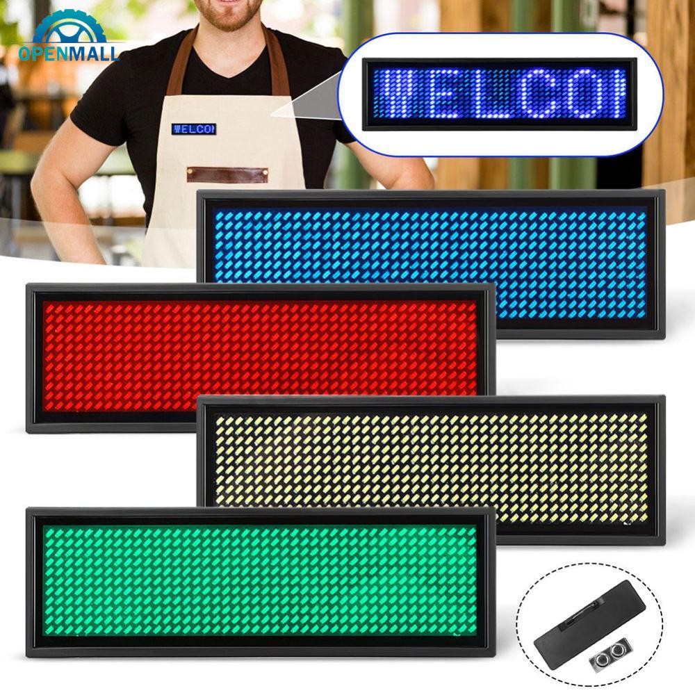 OPENMALL Mini LED Digital Programmable แบบชาร์จไฟได้ Scrolling ชื่อ ...