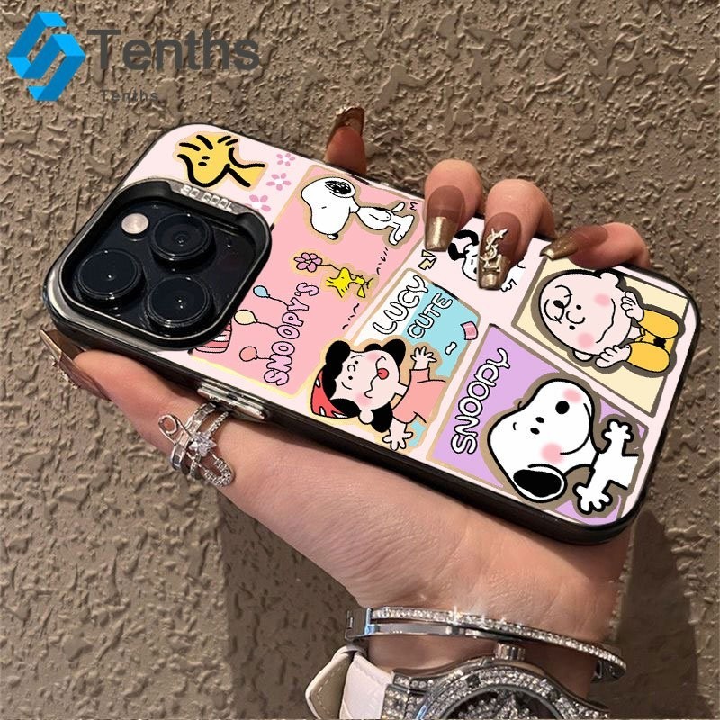 กรณีเงินสี For IPhone 8 7 Plus 11 1213 15 14 Pro Max X XR Xs Max สุนัข ...