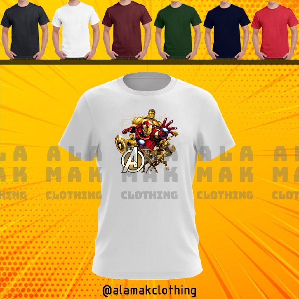 PROMOSI HEBAT MARVEL STUDIO THE AVENGERS GOLD FAM ชุดปกติ y2k ธรรมดา ...