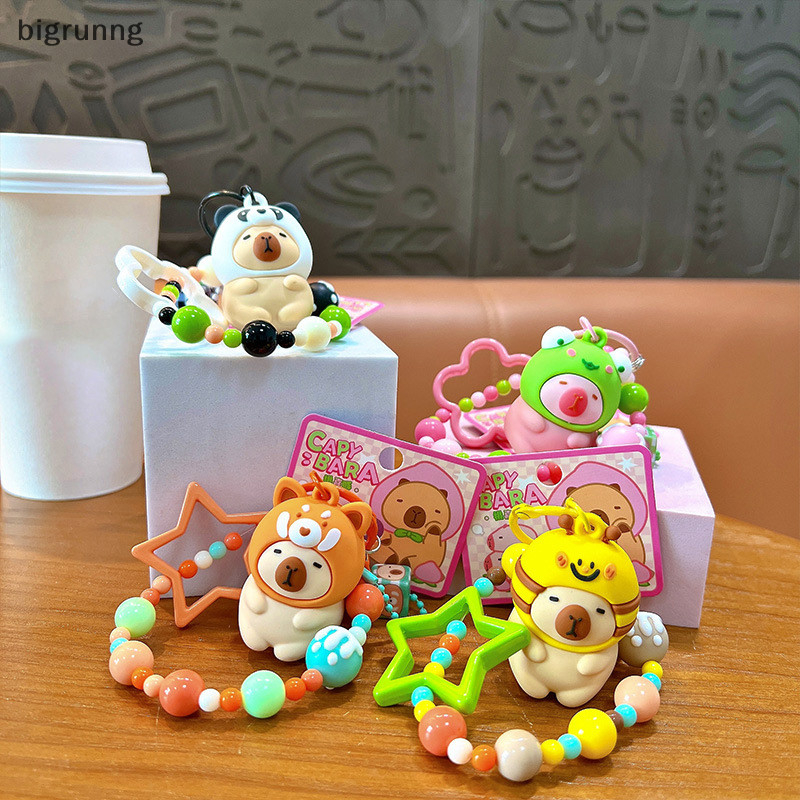 Bigrunng Creative Peach Capybara สัตว์พวงกุญแจน่ารัก Capybara ลาก Panda ...