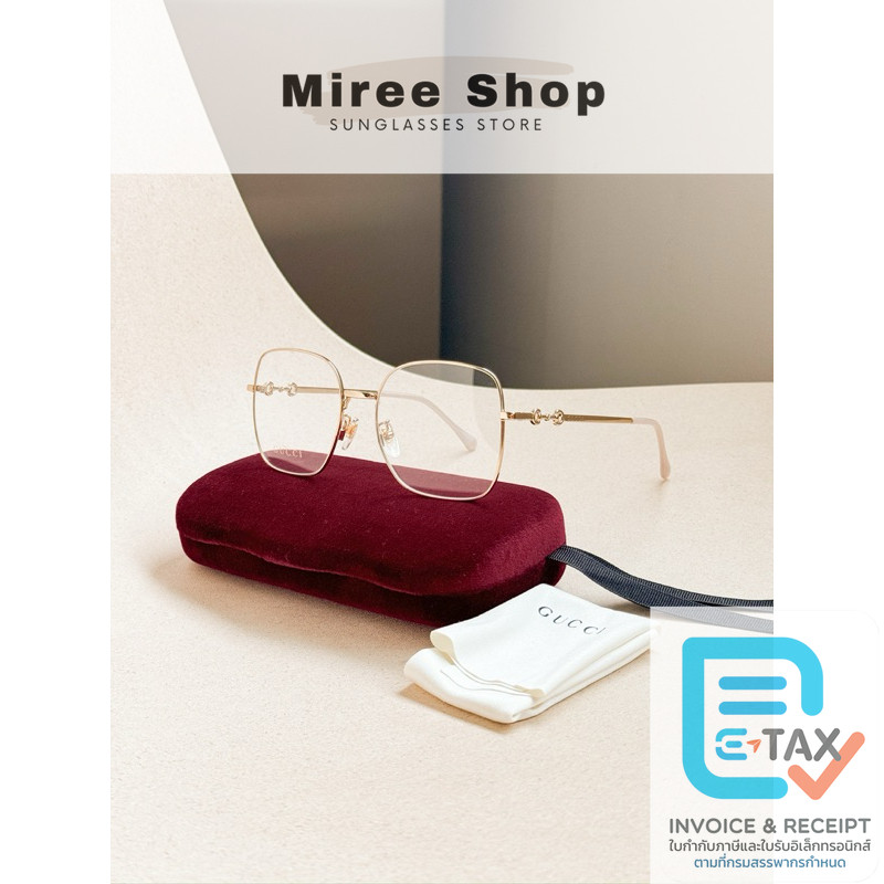 Gucci Square Horsebit Eyewear กรอบแว่นสายตาทรงสี่เหลี่ยม สวยเรียบหรู ของแท้ GG0883OA | Shopee ...