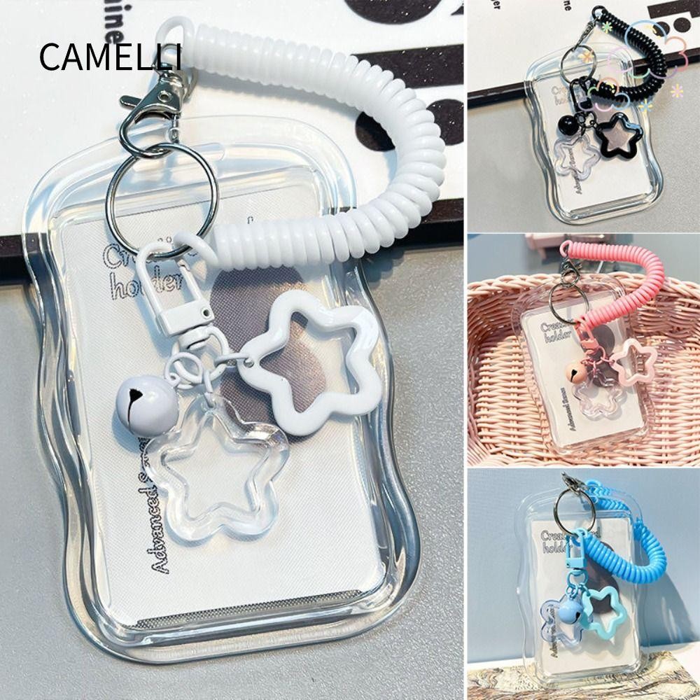 CAMELLI Kpop Photocard Holder,ซิลิโคนอ่อนนุ่มเลื่อนปกโปร่งใสผู้ถือบัตร,การ์ตูนฤดูใบไม้ผลิเชือก ...