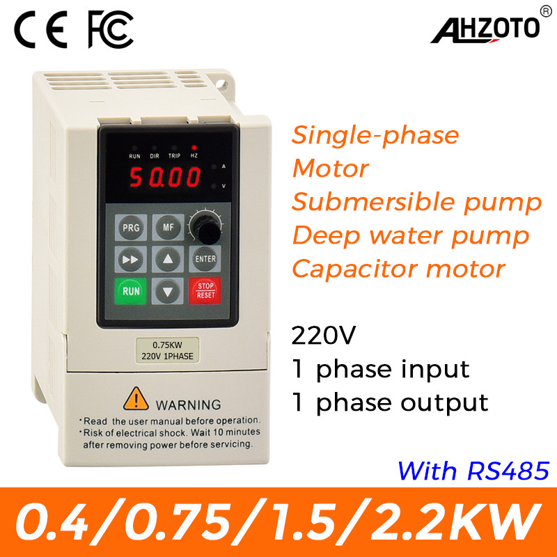 220V VFD 0.4KW 0.75KW 1.5KW 2.2KW 1ph 220V Single-phase มอเตอร์ควบคุม ...