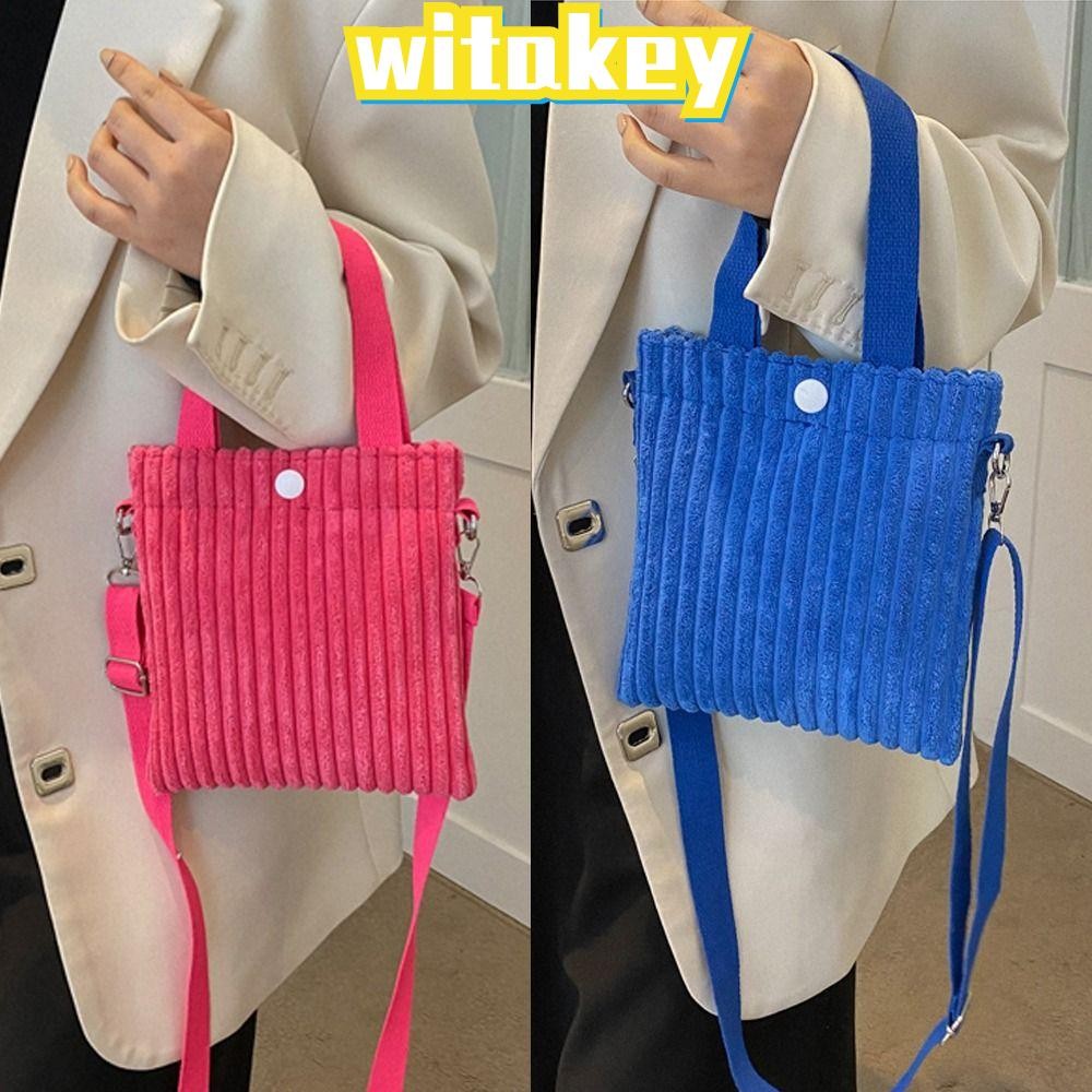 WITAKEY กระเป๋าสะพายข้างCORDUROY สไตล์วินเทจสำหรับผู้หญิง ขนาดกระทัดรัด เหมาะสำหรับฤดูใบไม้ร่วง ...